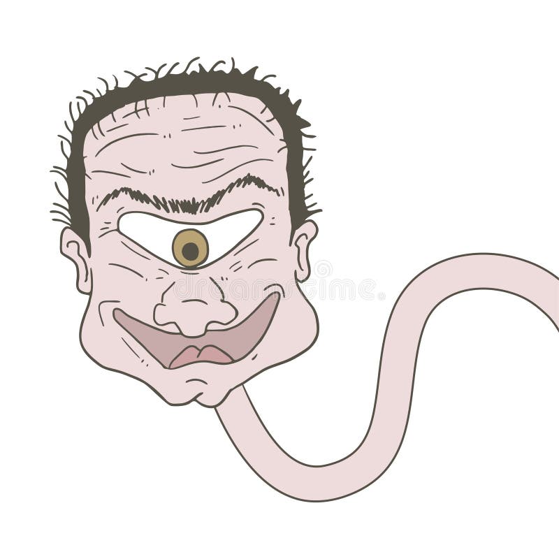 Funny one eye creature stock vector. Illustration of people - 223203749