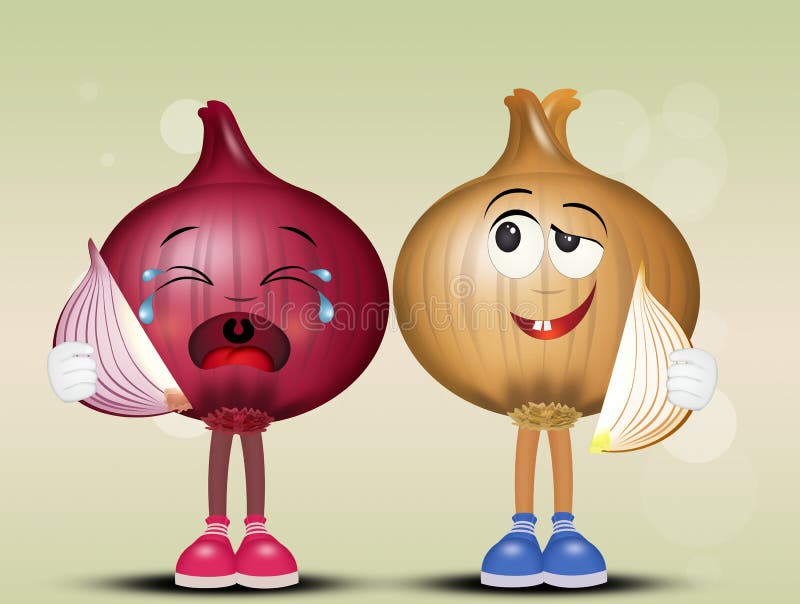 Funny onions couple stock illustration. Illustration of seasoning ...