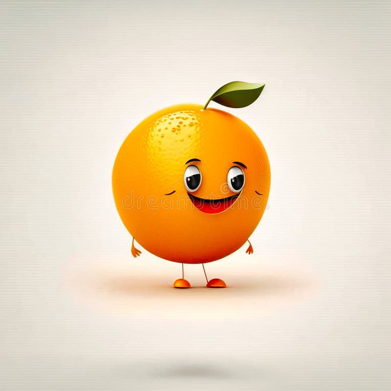 Funny Orange Character Isolated on Empty Background, Generative AI ...