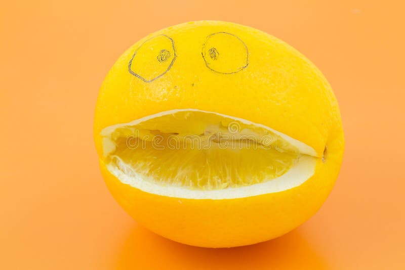 Funny orange with the face stock image. Image of healthy - 156038641