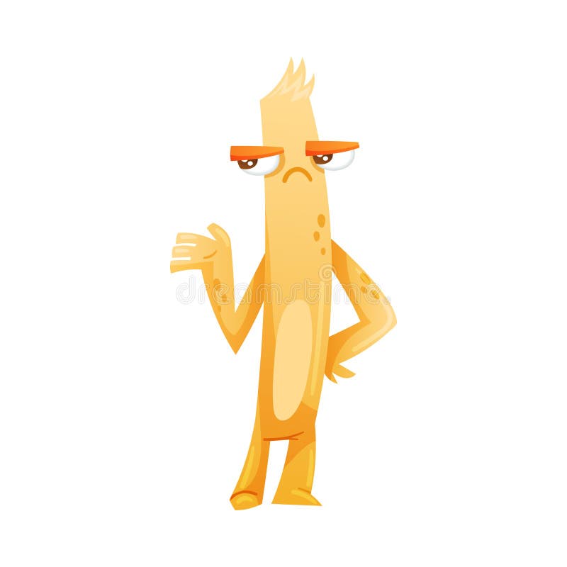 Funny Orange Monster with Grumpy Face Vector Illustration Stock Vector ...