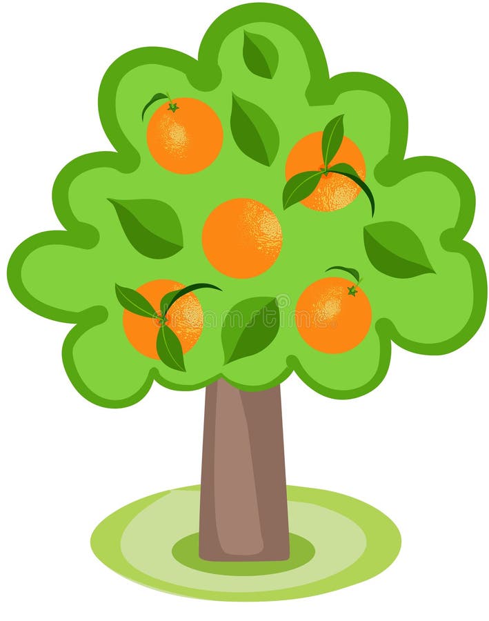 Funny Orange Tree Isolated on White.cdr Stock Vector - Illustration of ...