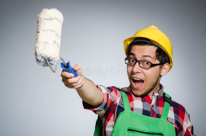 Funny painter stock photo. Image of humor, decorating - 40152862