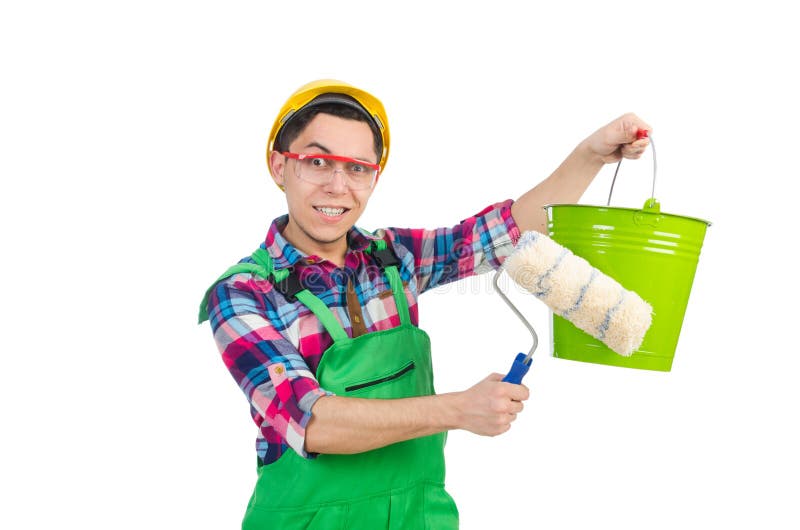 Funny painter stock photo. Image of humor, brush, goggle - 40152898