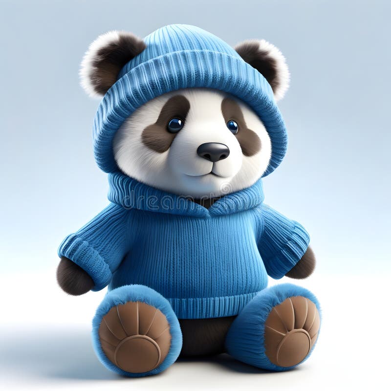 Funny Panda Soft Toy on a Light Background for Advertising Materials ...