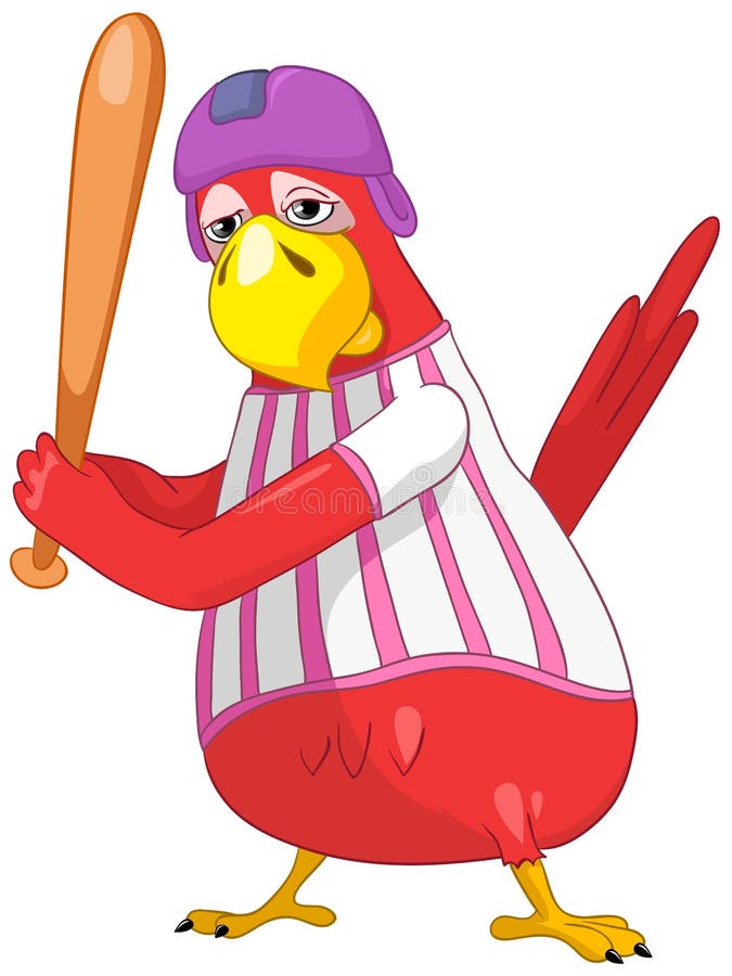 Funny Parrot. Baseball. stock vector. Illustration of baseball - 25162709