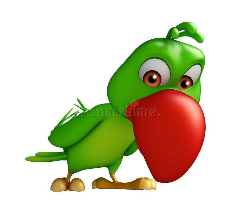 Funny Parrot Cartoon Character Stock Illustration - Illustration of ...