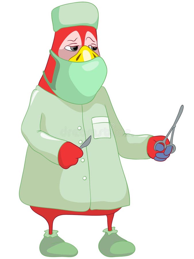 Funny Parrot. Doctor. stock vector. Illustration of character - 25200780