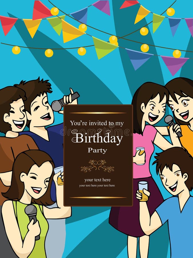 Funny party cartoon vector stock vector. Illustration of vector - 55941233