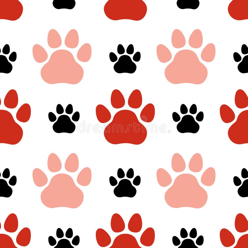 Funny Paw Prints Pattern for Kids Wear. Vector Stock Vector ...