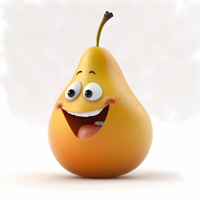 Funny Pear Cartoon. Generative AI Stock Illustration - Illustration of ...