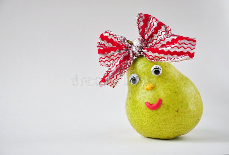 Funny pear with eyes stock image. Image of vitamin, smile - 27241113