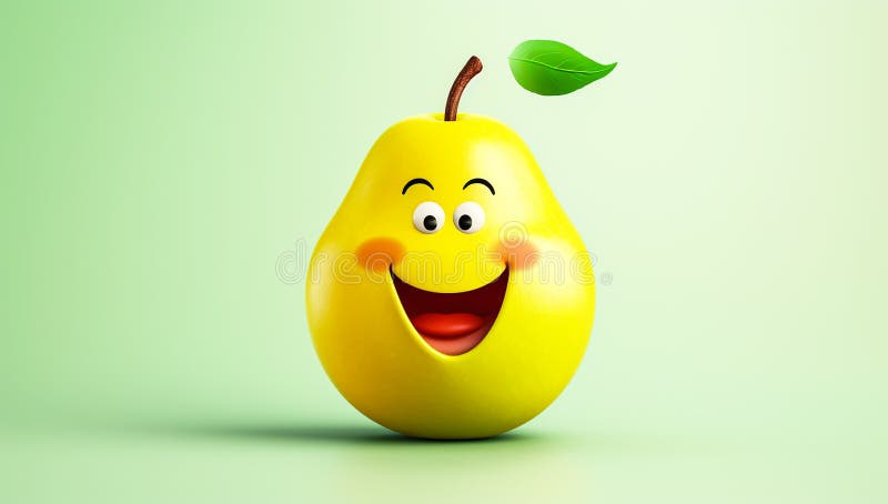 Funny Pear with Smiling Face. AI Generated Stock Illustration ...