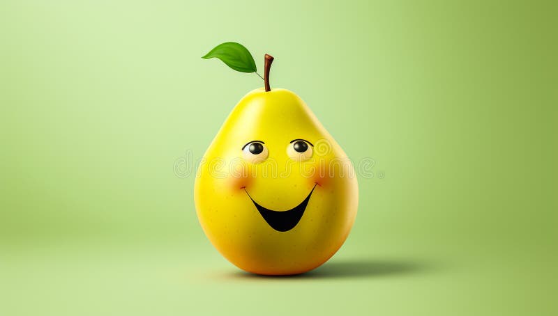 Funny Pear with Smiling Face. AI Generated Stock Illustration ...