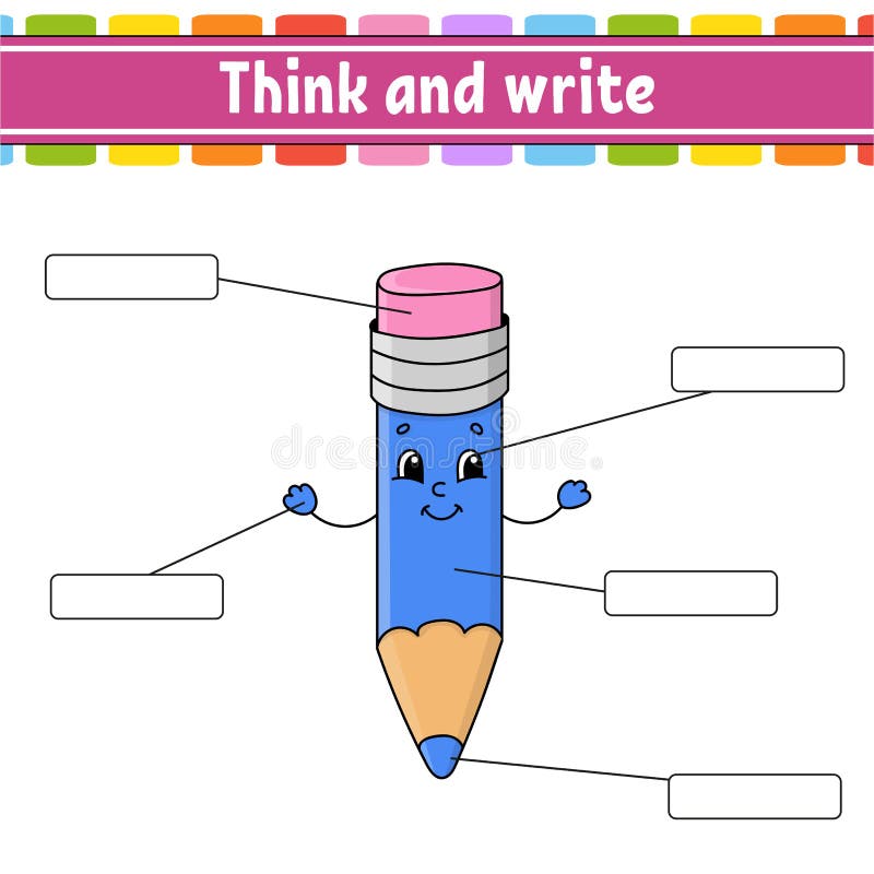 Funny Pencil. Think and Write. Body Part. Learning Words. Education ...