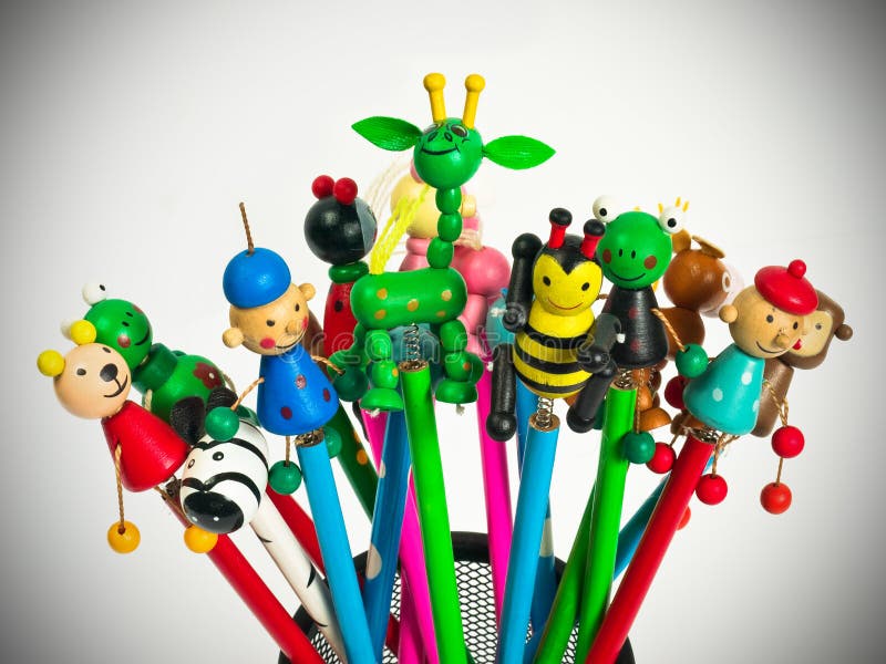 Funny pencils stock image. Image of frog, writing, animal - 5107025