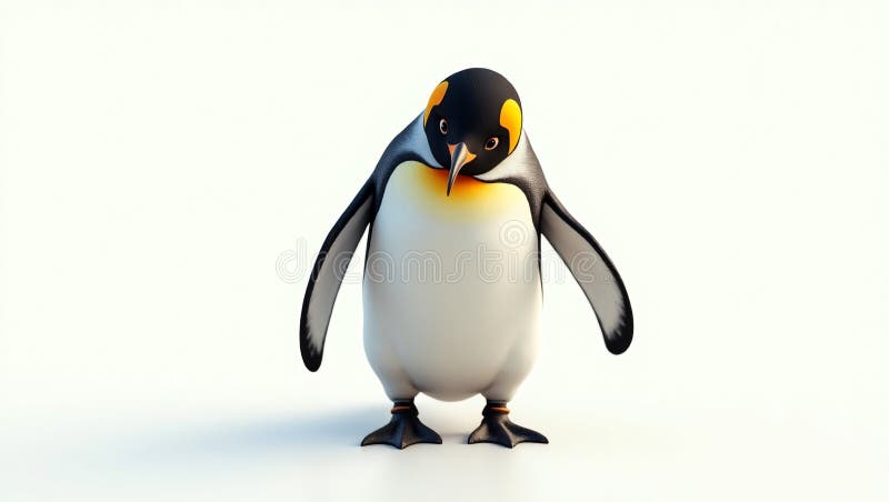 Funny Penguin Character with Sad Expression Stock Illustration ...