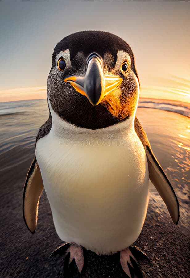Funny Penguin Taking a Selfie. AI Generated Stock Illustration ...