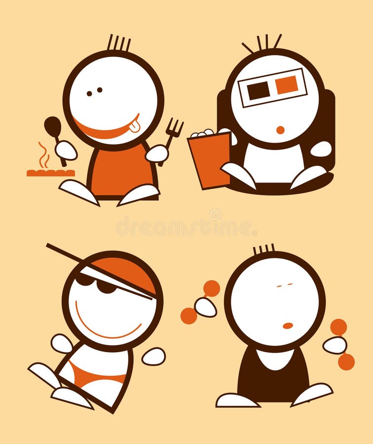 Funny people icons stock vector. Illustration of design - 15826638