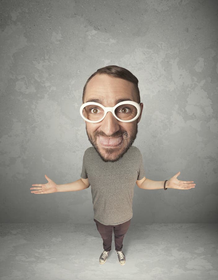 Funny person with big head stock image. Image of cloud - 147072871