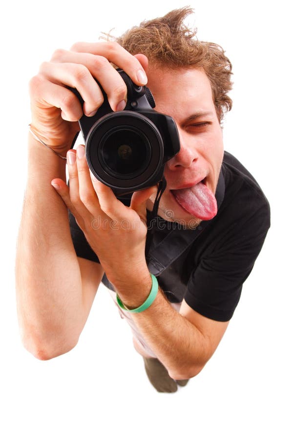 Funny Photographer stock image. Image of face, photographing - 18602767