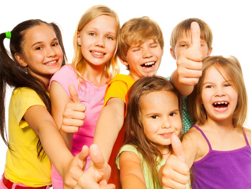 Funny picture of six kids stock photo. Image of laughing - 43250636