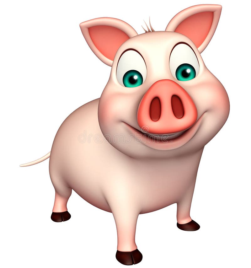 Funny Pig Cartoon Character Stock Illustration - Illustration of asia ...