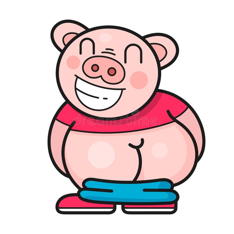 Funny Pig Laughs at a Good Joke Vector Stock Vector - Illustration of ...