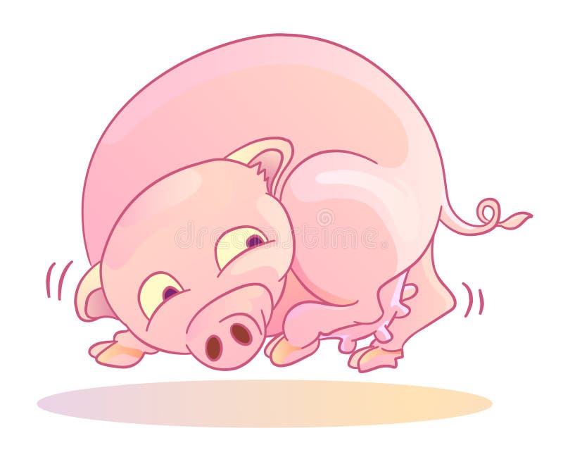 Funny pig running stock vector. Illustration of drawing - 24557882