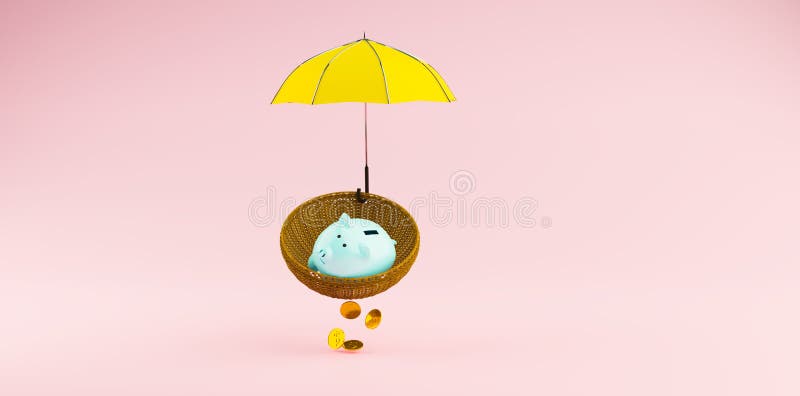 Funny Piggy Bank and Falling Coin Stock Illustration - Illustration of ...