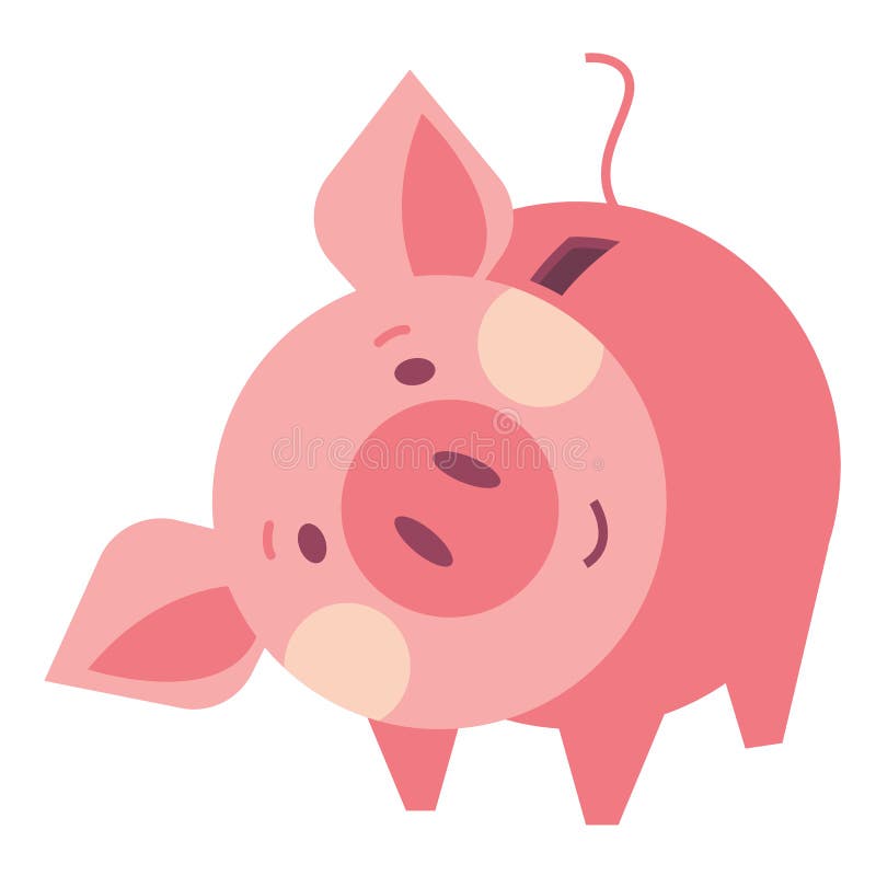 Funny Piggy Vector Color Illustration Stock Vector - Illustration of ...