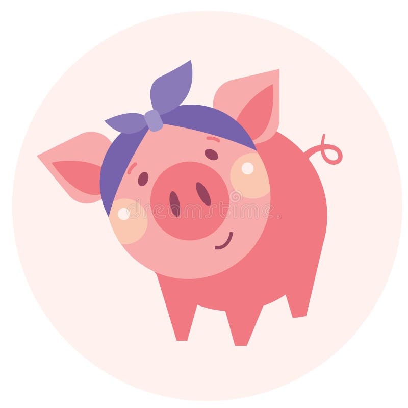 Funny Piggy Vector Color Illustration Stock Vector - Illustration of ...