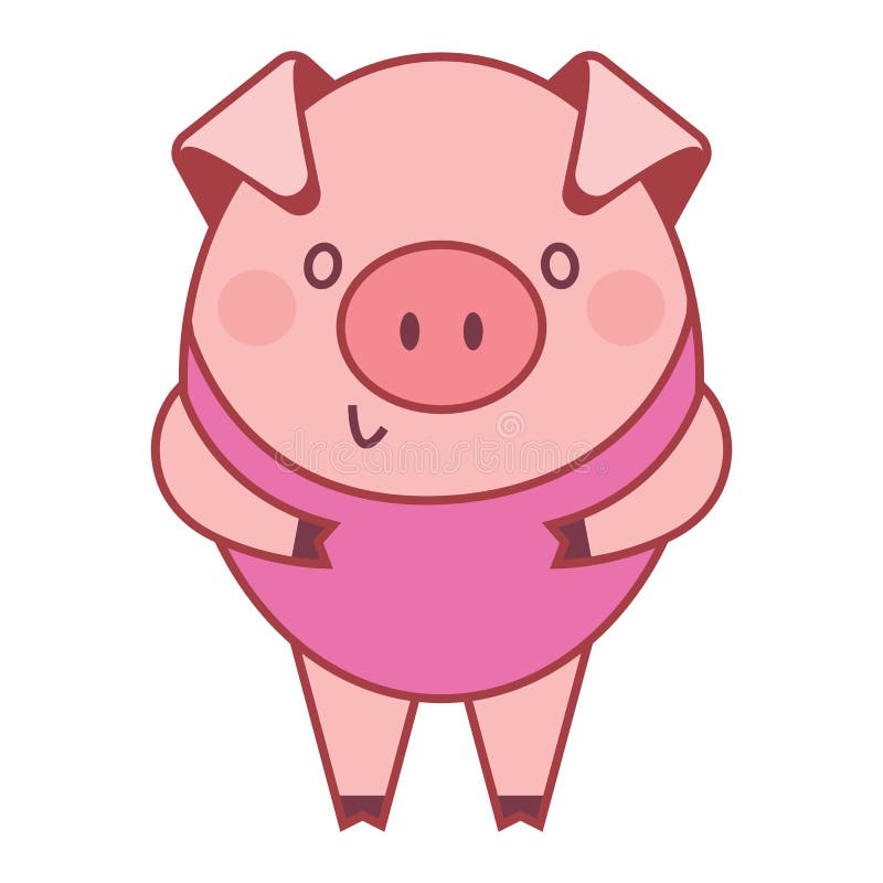 Funny piggy stock vector. Illustration of cartoon, animal - 21602839