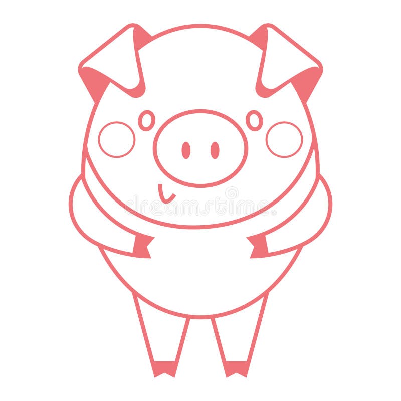 Funny Piggy Vector Color Illustration Stock Vector - Illustration of ...