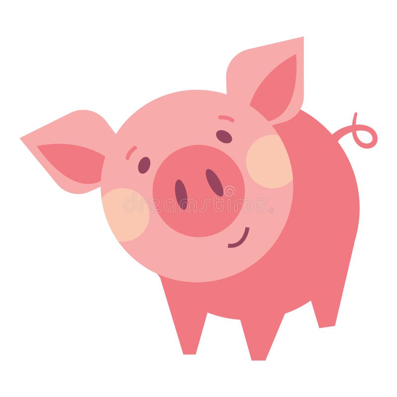 Funny Piggy Vector Color Illustration Stock Vector - Illustration of ...
