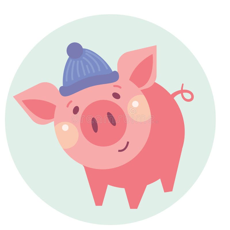 Funny Piggy Vector Color Illustration Stock Vector - Illustration of ...
