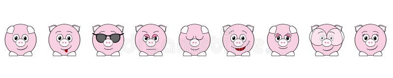 Funny pigs stock vector. Illustration of graphic, environment - 56846451