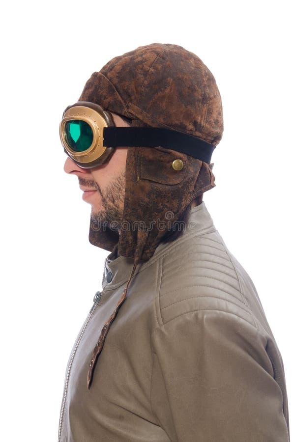 Funny Pilot Isolated on the White Stock Image - Image of humorous ...