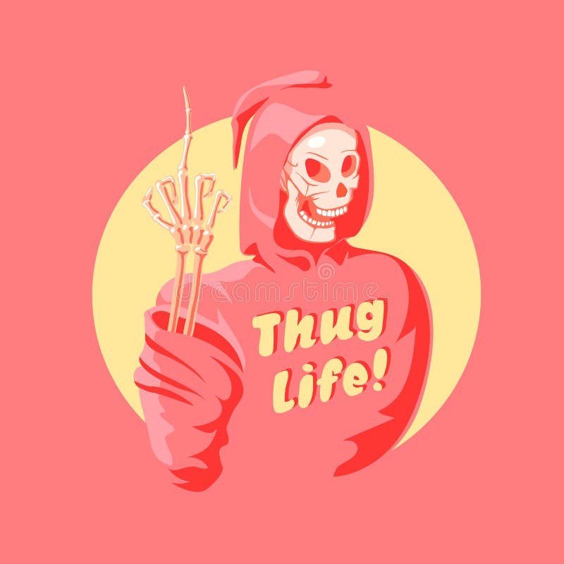 Funny pink death. stock vector. Illustration of dead - 79199659