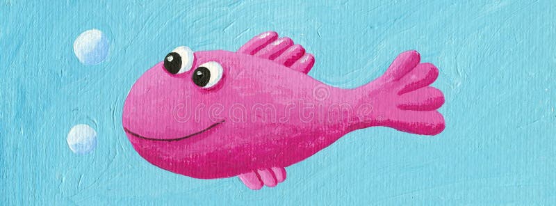 Funny pink fish stock illustration. Illustration of water - 31104238