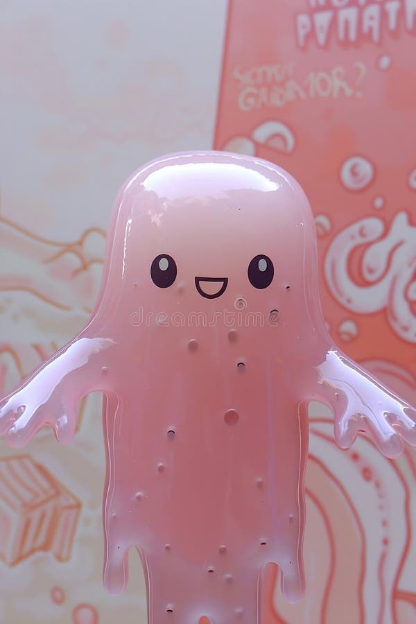 Funny pink ghost stock illustration. Illustration of color - 356250764