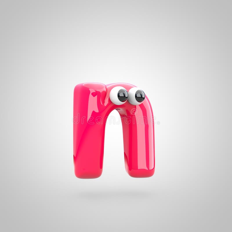 Funny Pink Letter T Lowercase with Eyes Stock Illustration ...