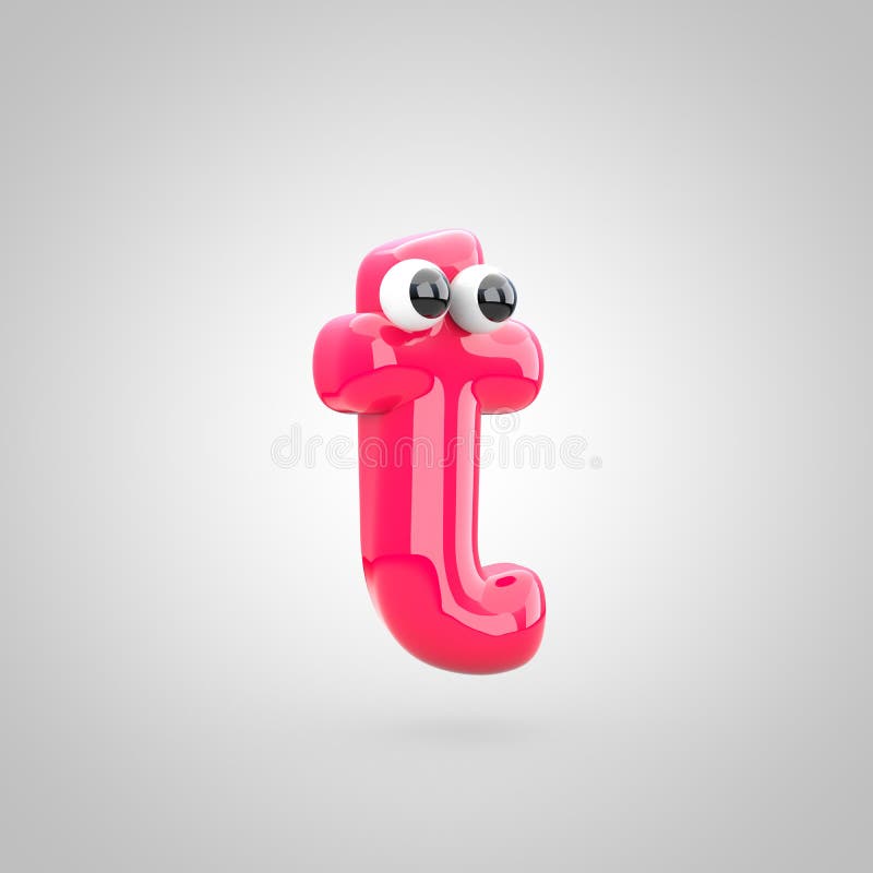 Funny Pink Letter T Lowercase with Eyes Stock Illustration ...