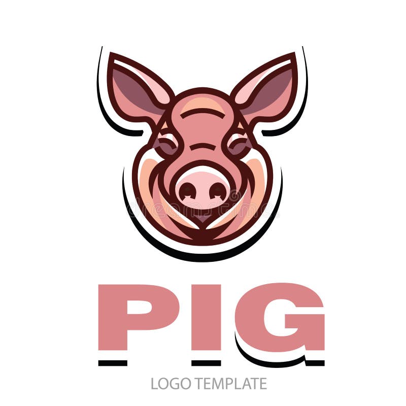 Funny pink pig stock vector. Illustration of oink, outline - 95434468