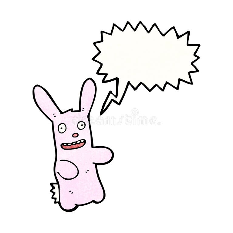 Funny pink rabbit cartoon stock vector. Illustration of talking - 38027522