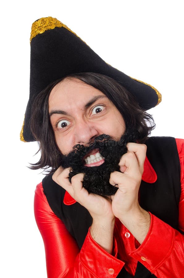 The Funny Pirate Isolated on the White Stock Image - Image of caribbean ...