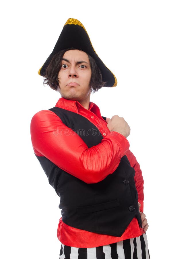 Funny Pirate Isolated on the White Stock Image - Image of isolated ...