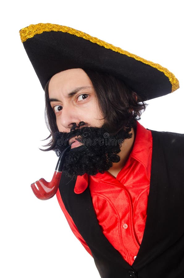 Funny Pirate Isolated on the White Stock Photo - Image of bandit, habit ...