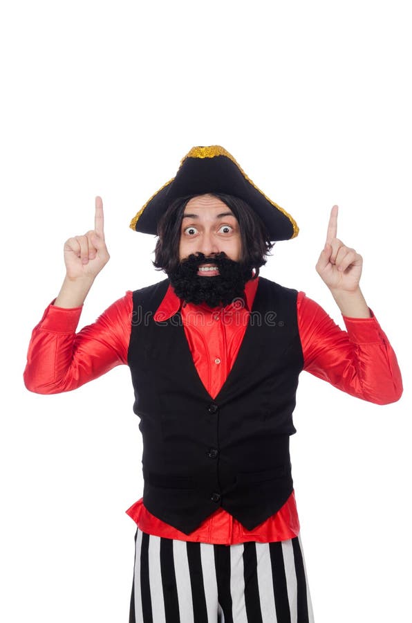 Funny Pirate Isolated on the White Stock Photo - Image of party ...
