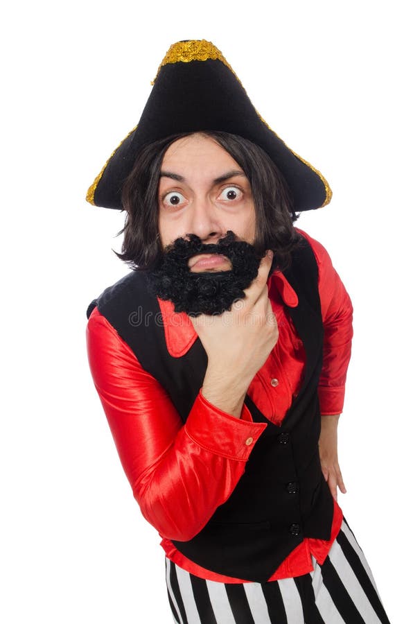 The Funny Pirate Isolated on the White Stock Photo - Image of funny ...